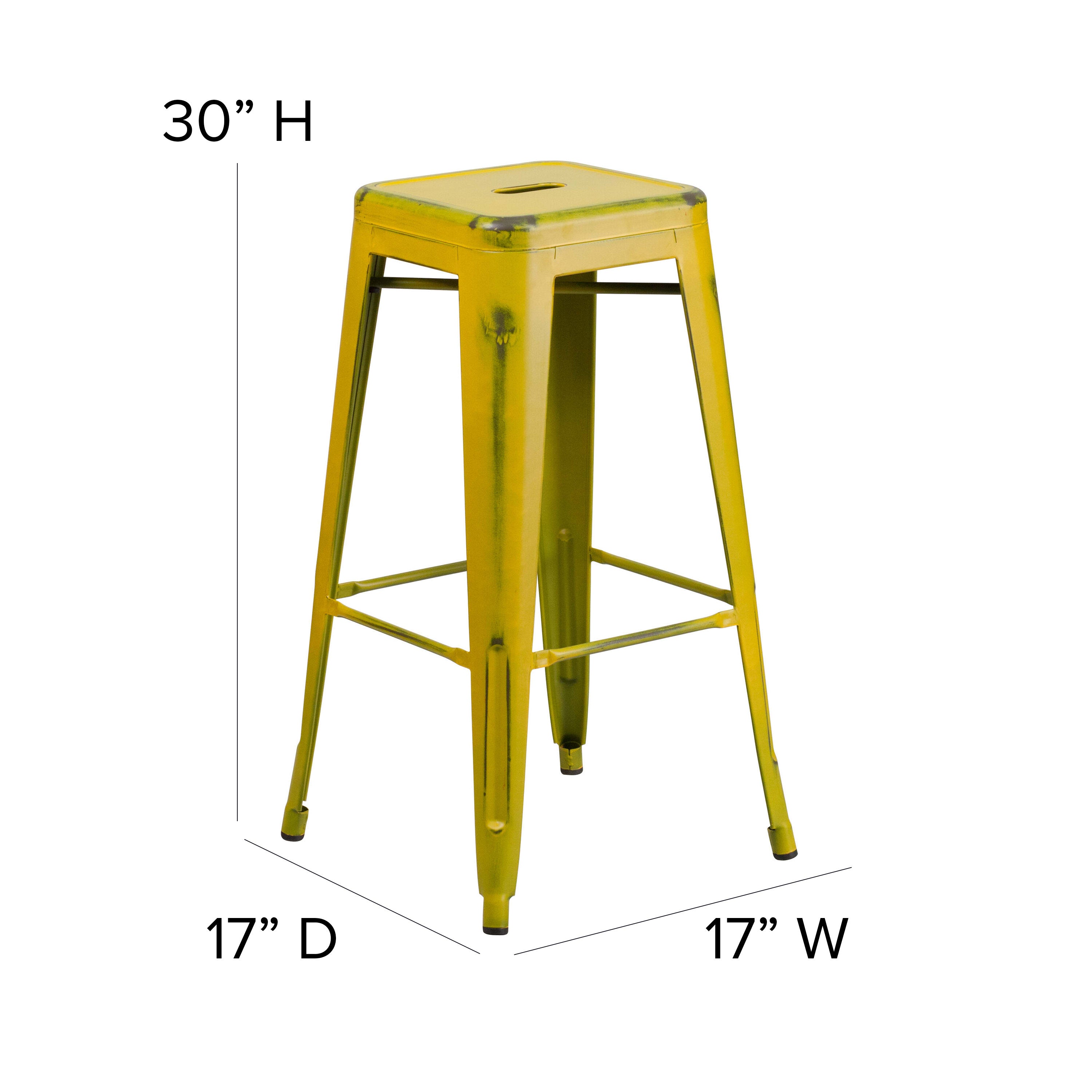 Distressed yellow bar stools store