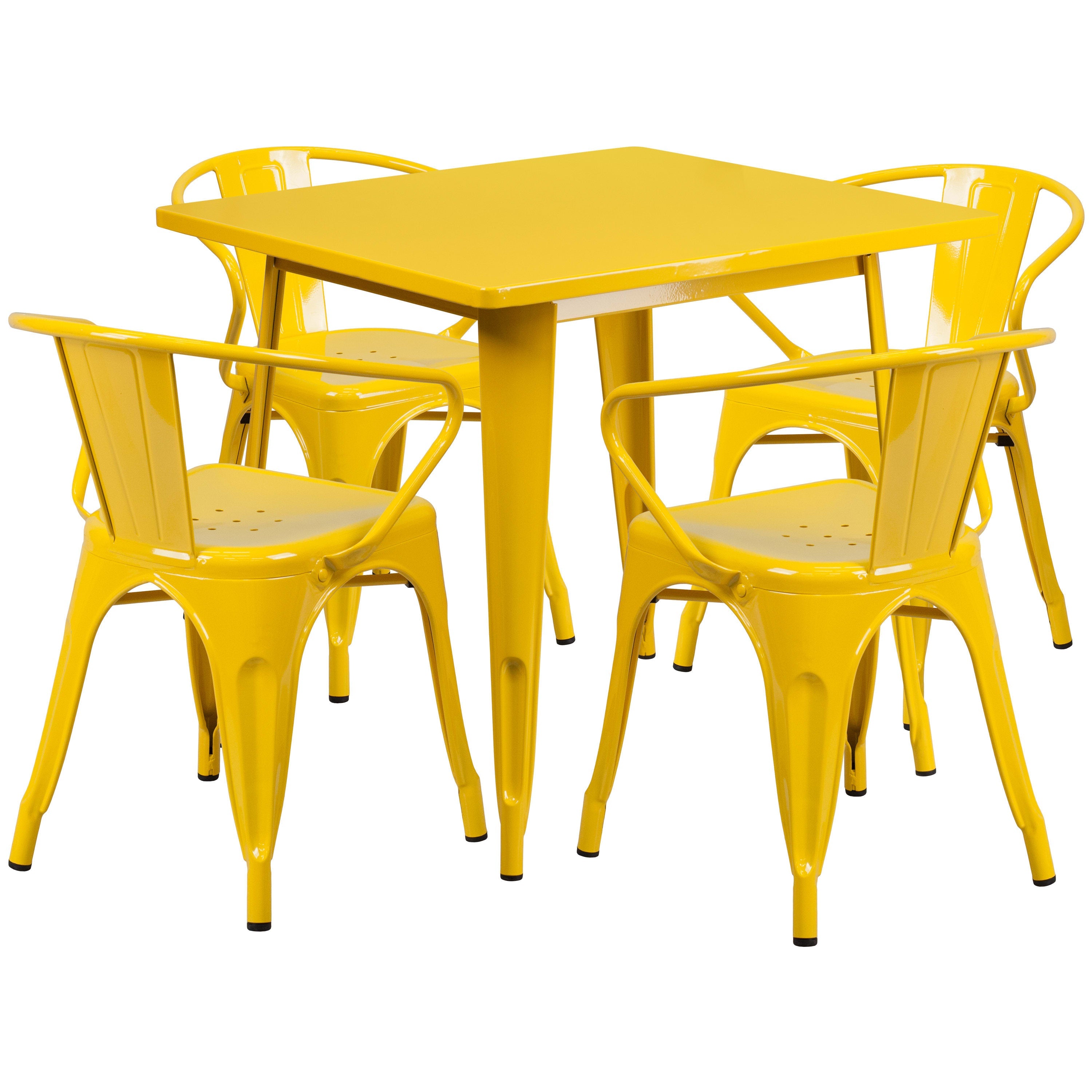 Yellow dining table set store