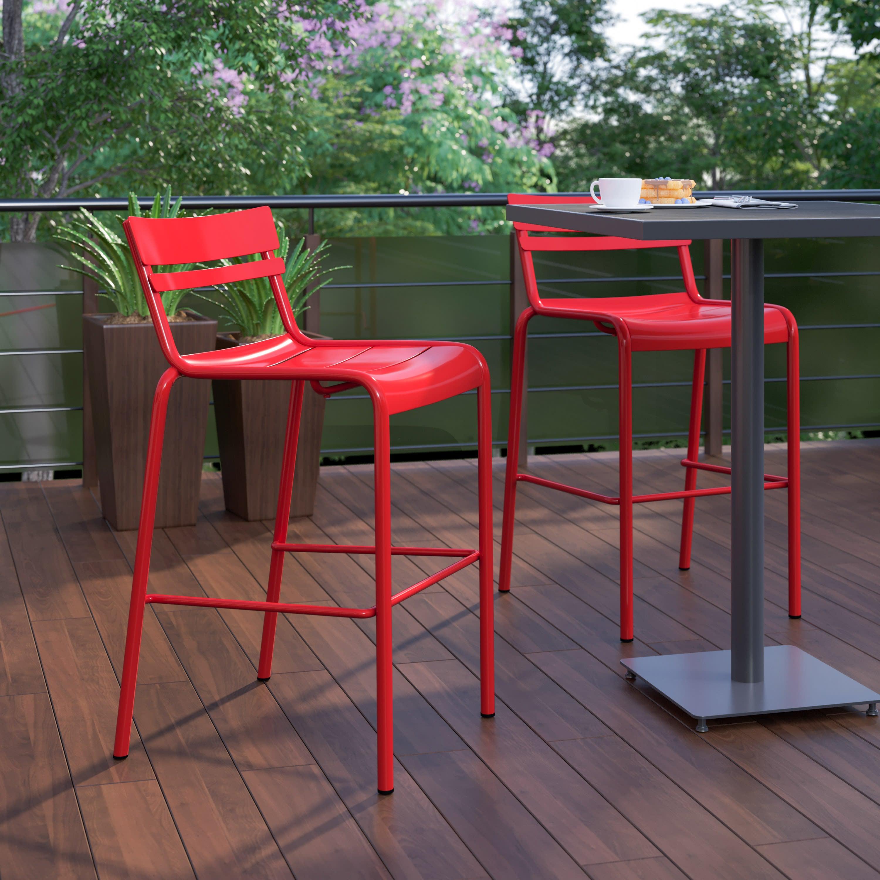 Red outdoor bar stools store